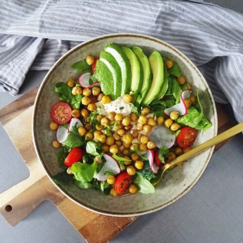 Quick and Easy Baked Chickpea Hummus Salad - Anti Candida Kitchen