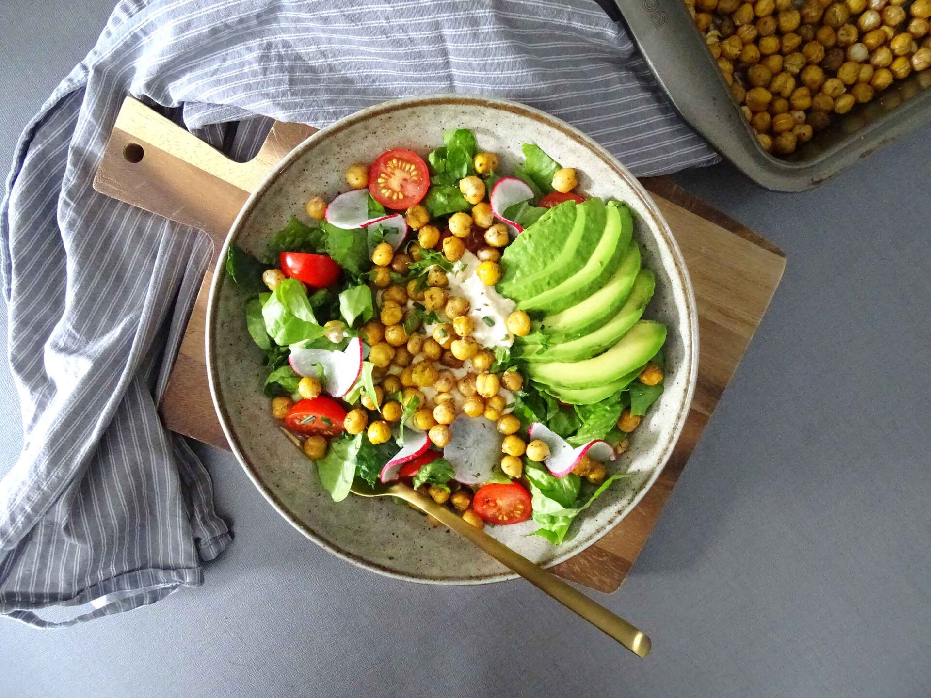 Quick and Easy Baked Chickpea Hummus Salad - Anti Candida Kitchen